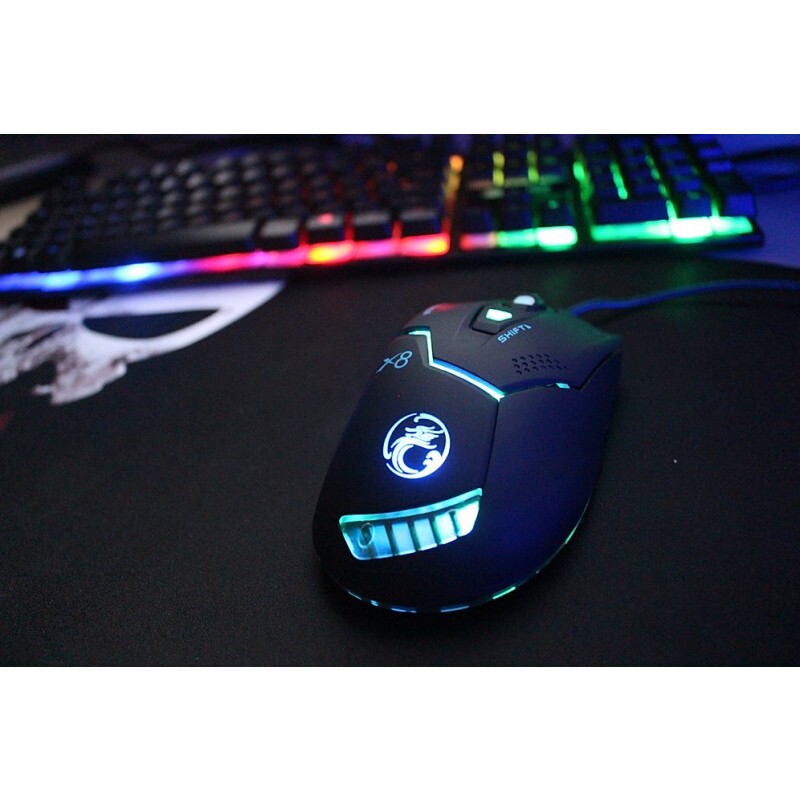 Mouse Óptico Gamer Profissional Estone X8 2400dpi Ergonomic Led Blue