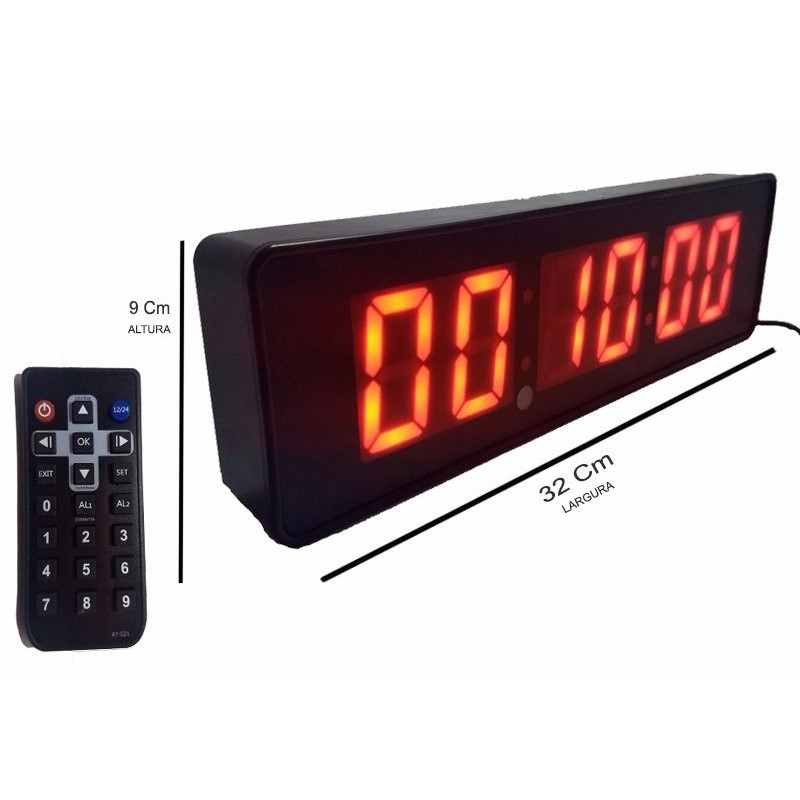 Cronometro Relógio Led Digital Parede Mesa C/ Controle