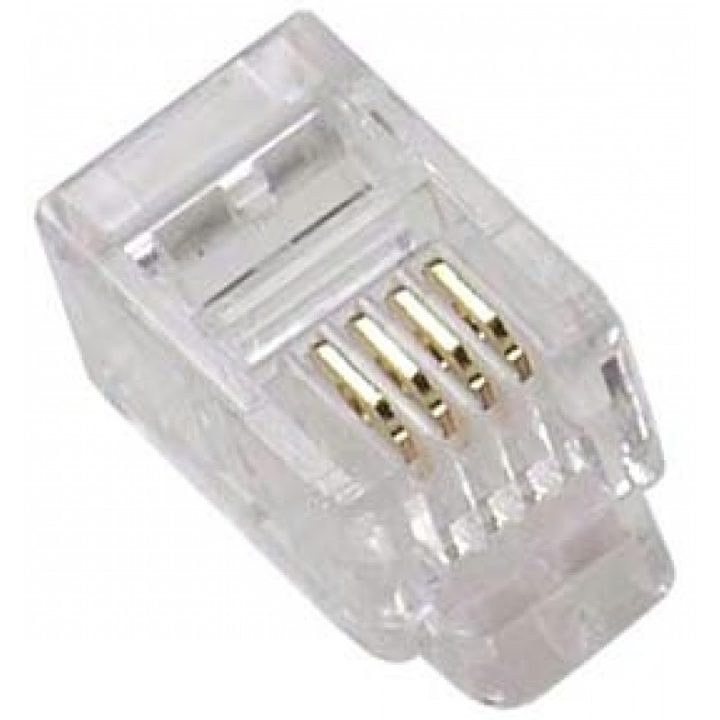 Conector RJ11 4 Vias 6P4C para Telefone