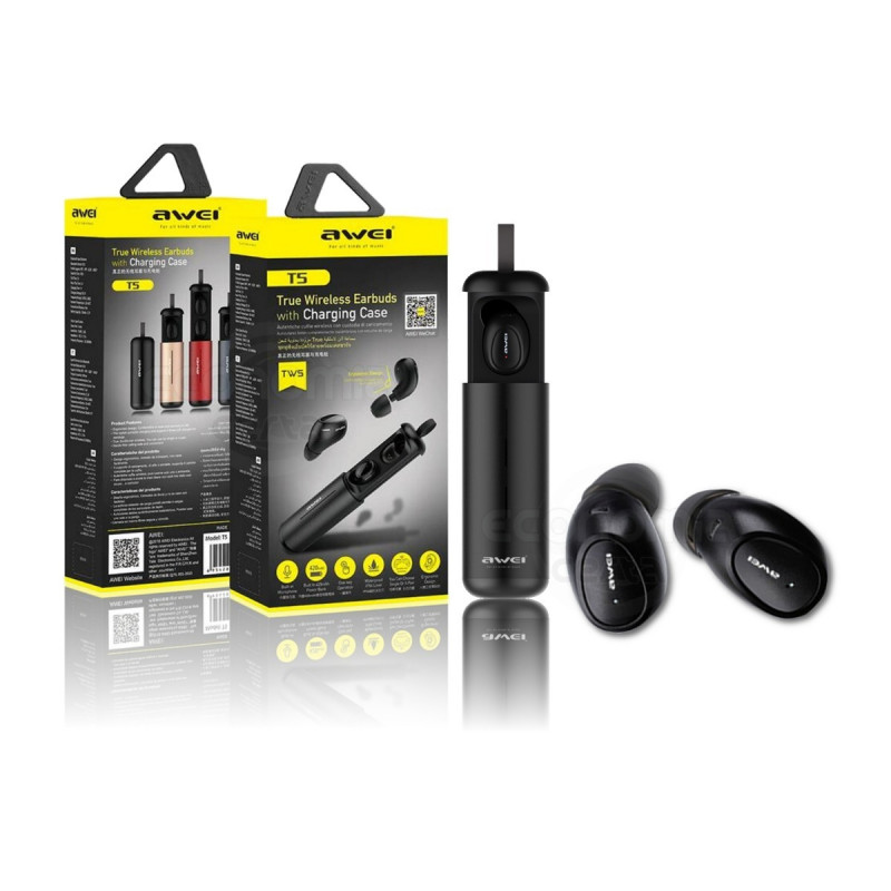 Fone Awei Tws T5 Resistente A Agua Case Carregador Bluetooth